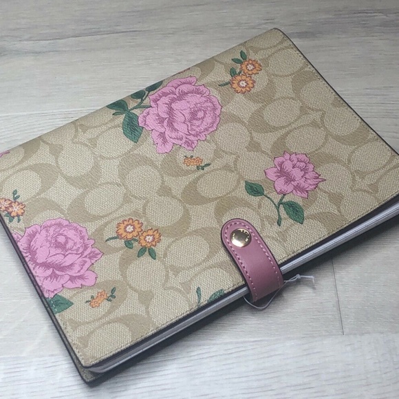 Coach | Accessories | Coach Notebook Signature Roses Coated Canvas ...
